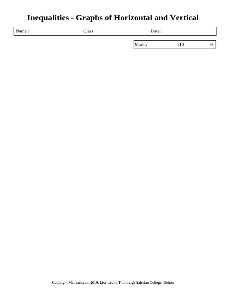 Inequalities - Graphs of Horizontal and Vertical - 1 | PDF