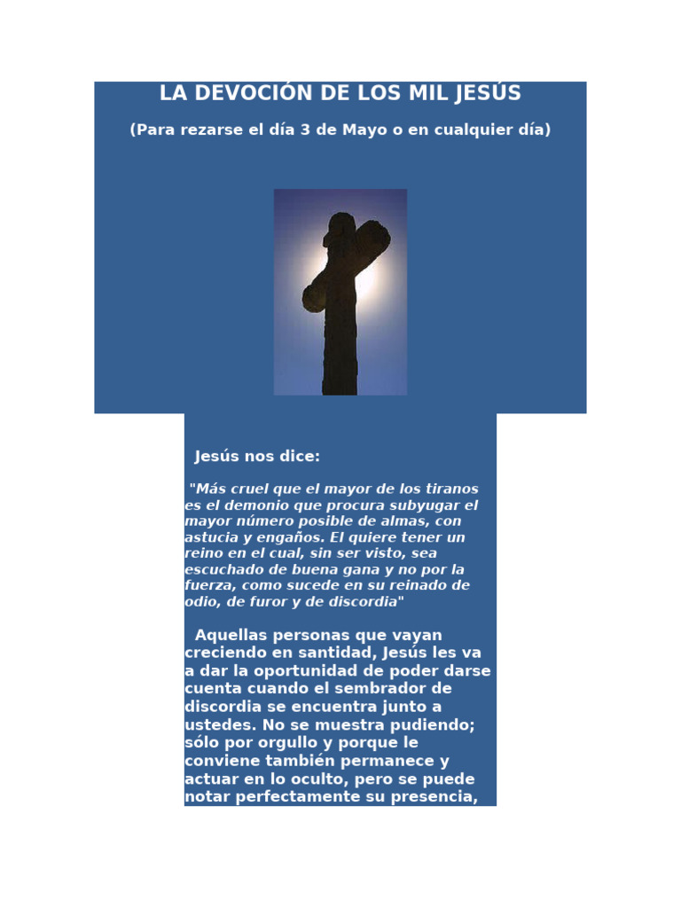 La Devoción de Los Mil Jesús | PDF