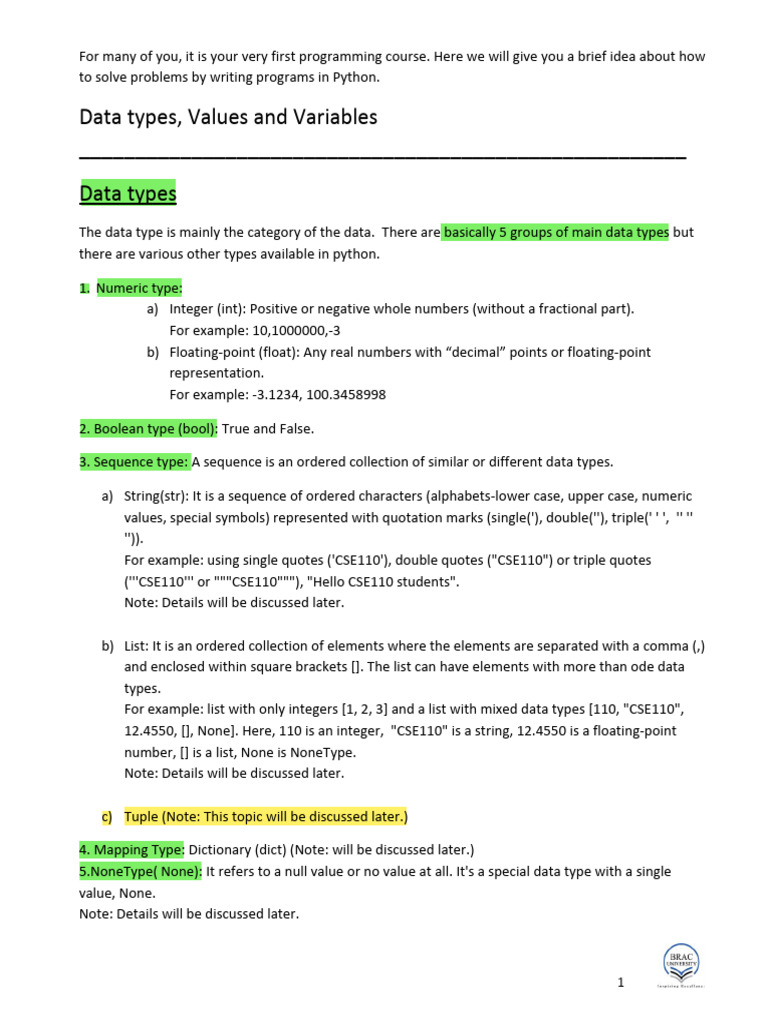 01 Python Basics | PDF