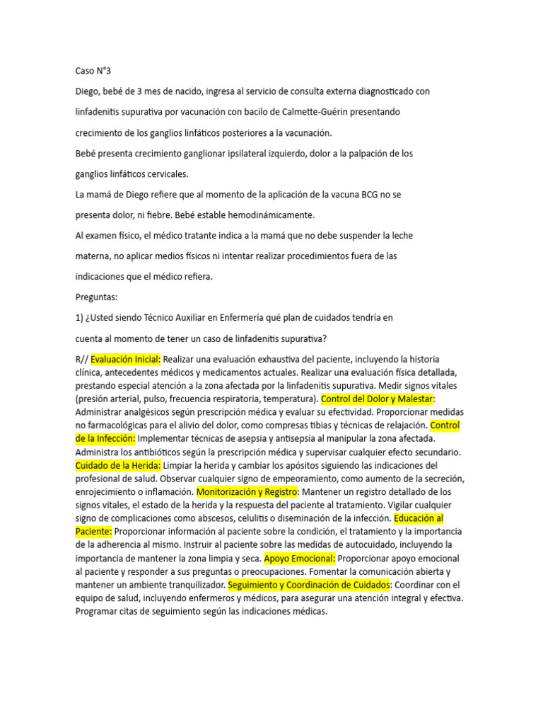 Caso N 3 Linfadenitis y La Vacuna BCG | PDF