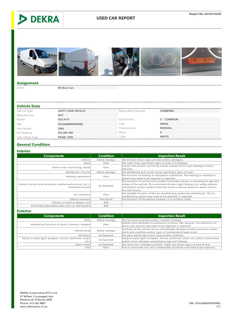 Used Car Report: Assignment | PDF