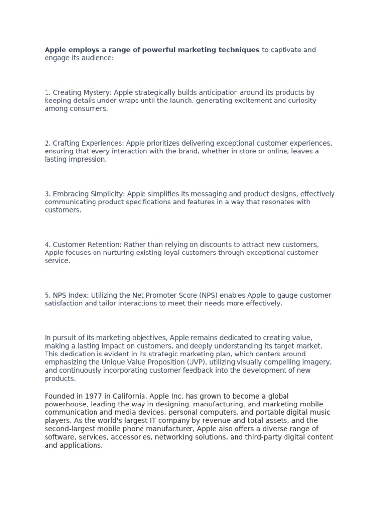Apple Marketing Strategy | PDF