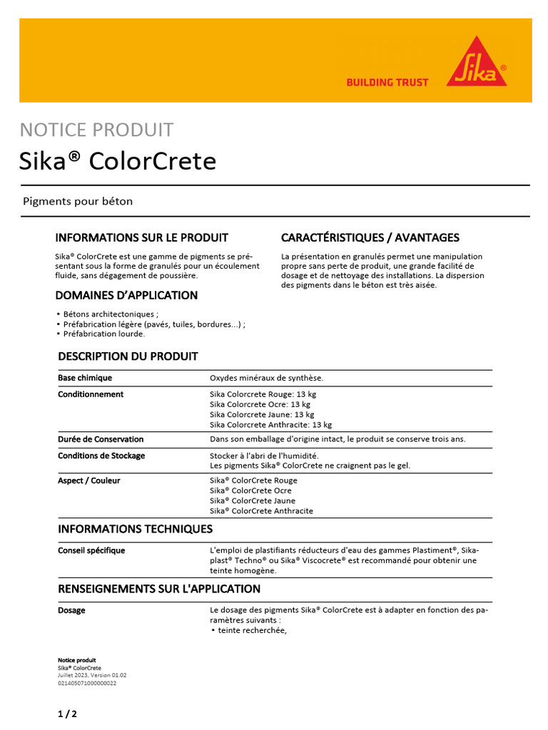 Sika Colorcrete | PDF