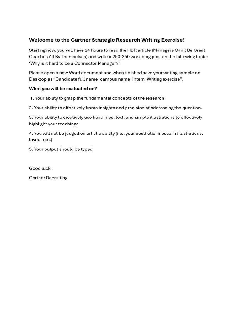 CAG - Writing Exercise - 2024-25 - Instructions | PDF