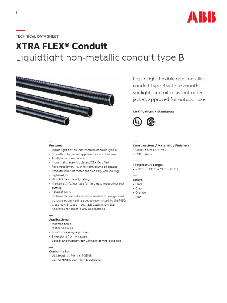 ABB Liquid Tight Conduit | PDF