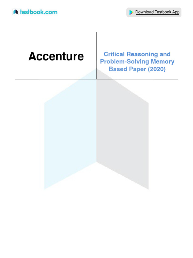 Accenture Critical Reasoning and Problem Solving Memory Based Paper ...