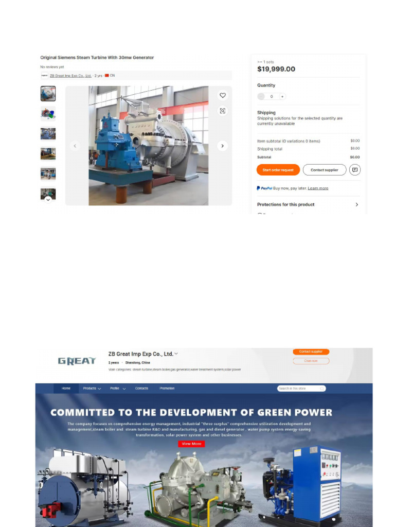 Original Siemens Steam Turbine With 30mw Generator | PDF