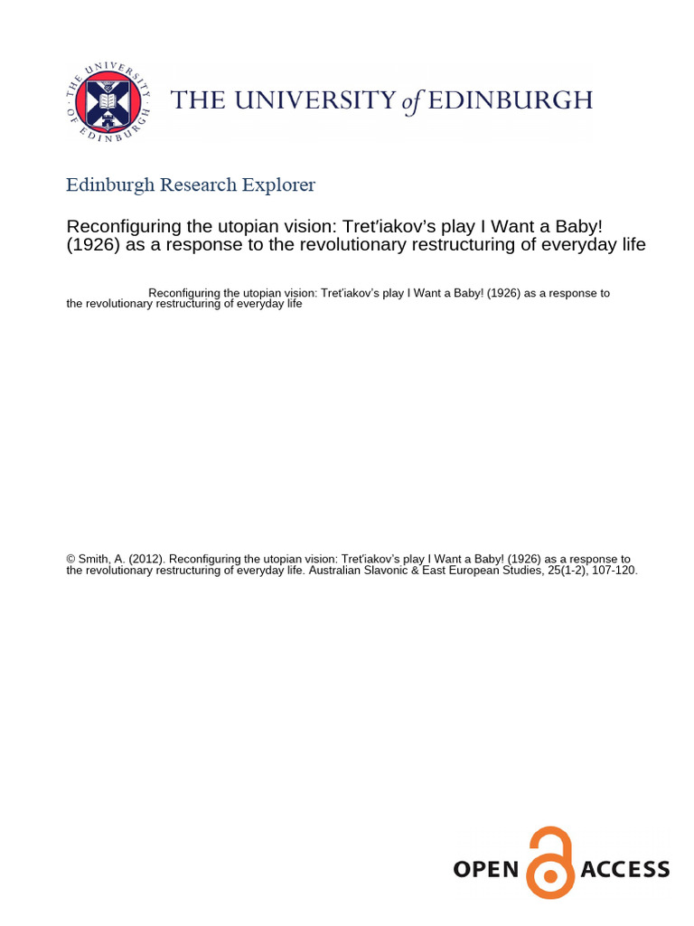 Reconfiguring Utopian Vision | PDF