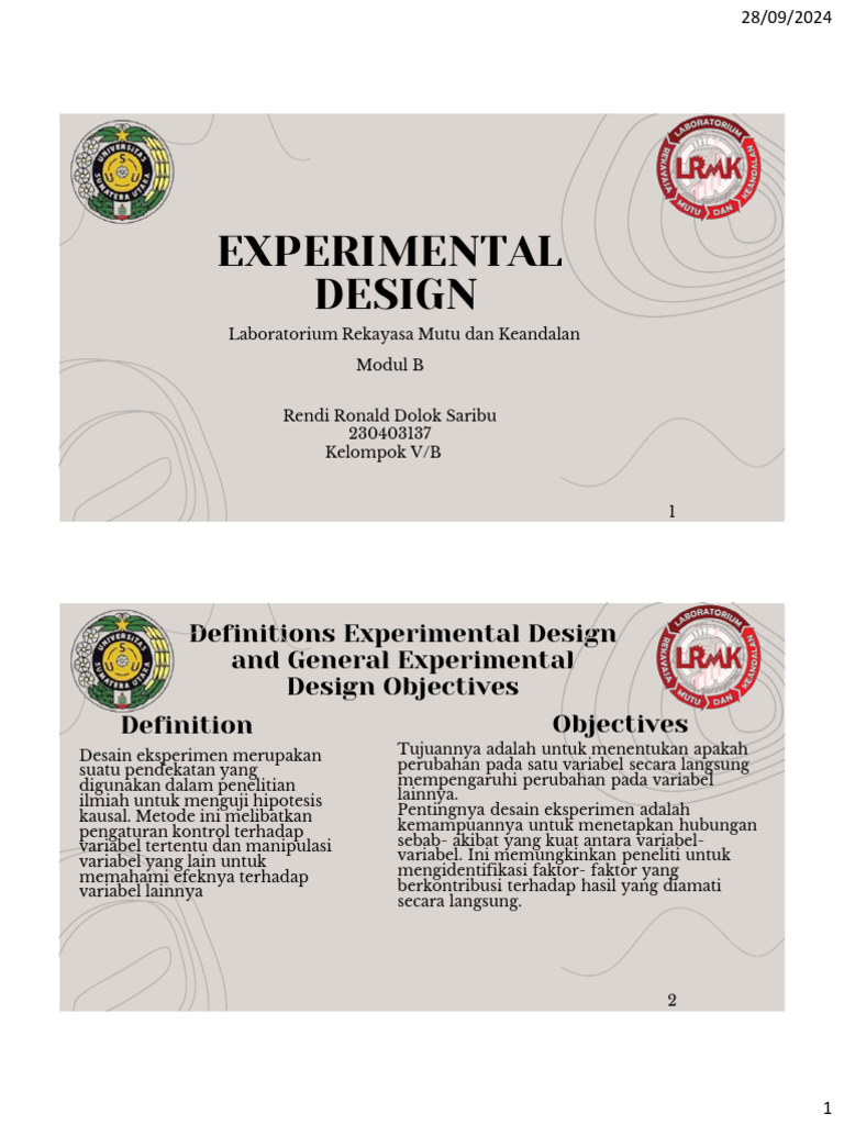 PPT Experimental design | PDF