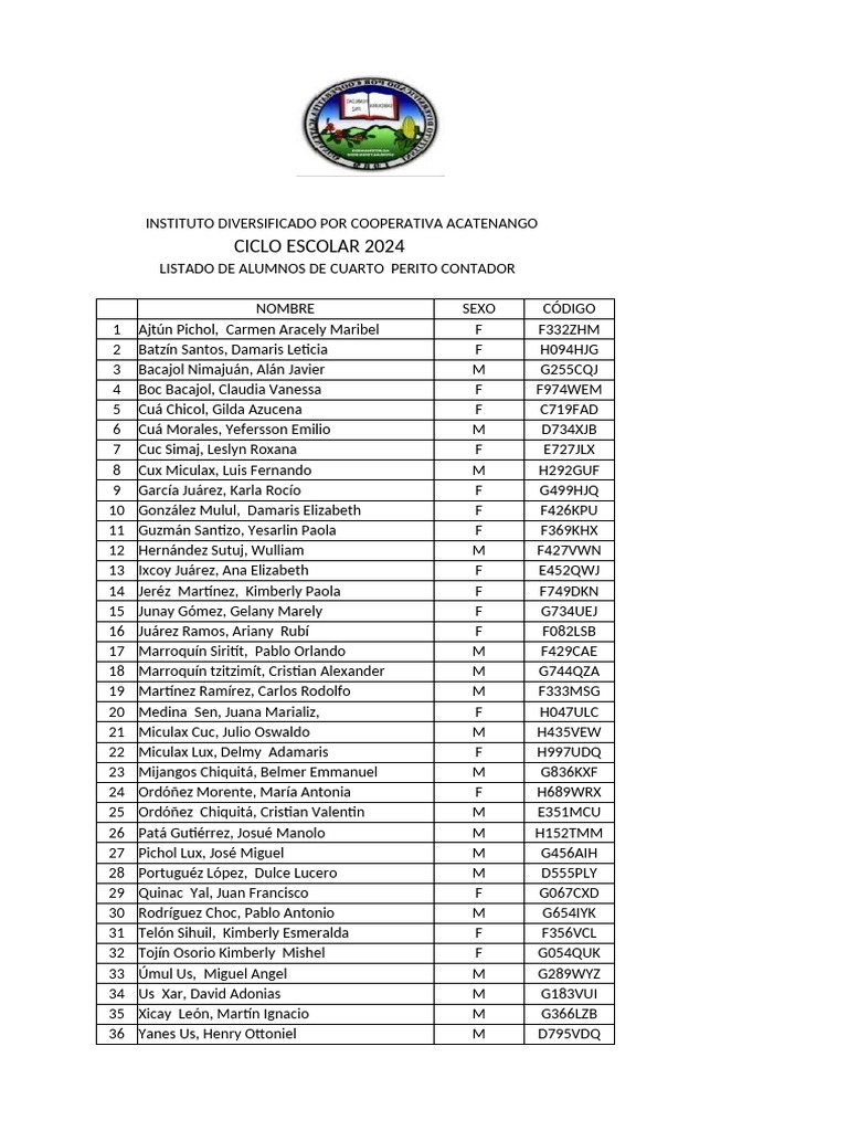 2024 Lista de Alumnos 3 Grados (Autoguardado) | PDF