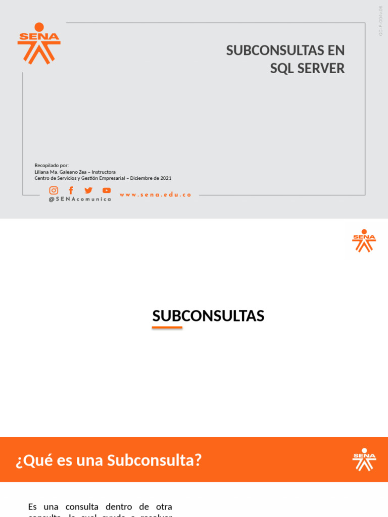 Subconsultas SQL | PDF
