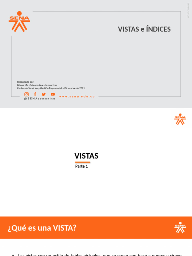 Vistas en Indices SQL | PDF
