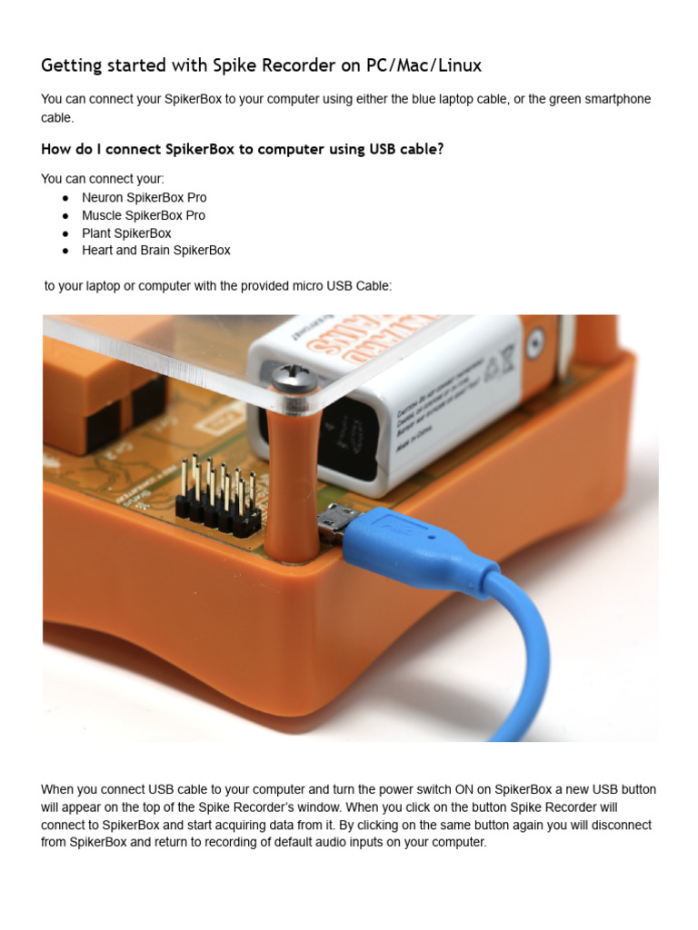 Spike recorder tutorial | PDF