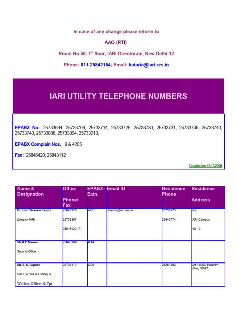 Telephone Directory | PDF