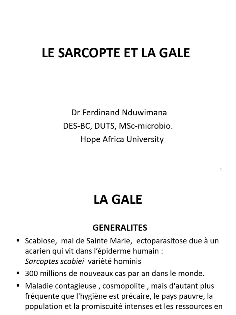 Comprendre la gale et le sarcopte | PDF | Spécialités médicales ...