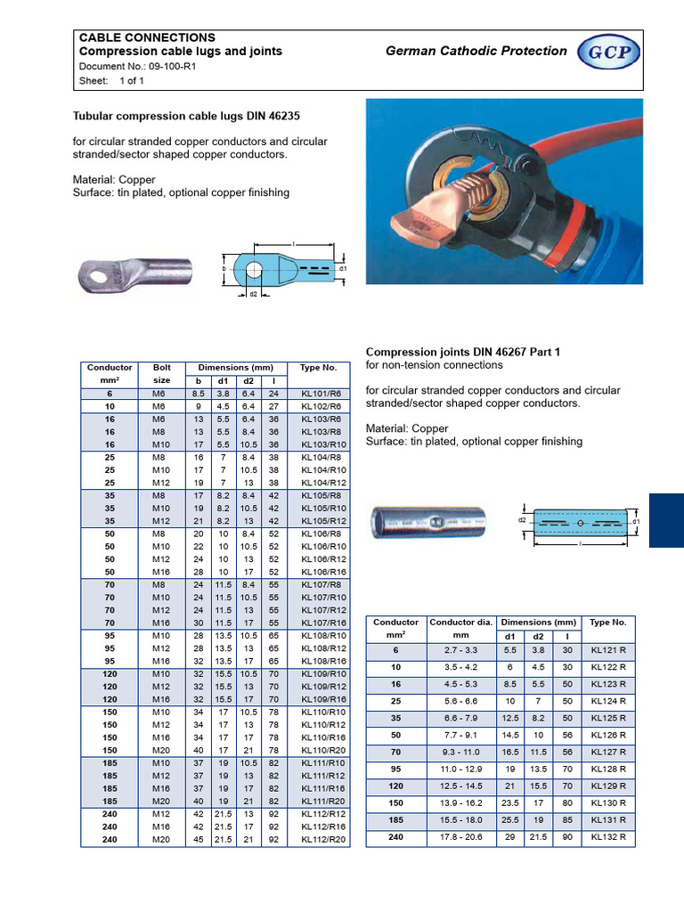 09-100-R1 Compression Cable Lugs and Joints | PDF