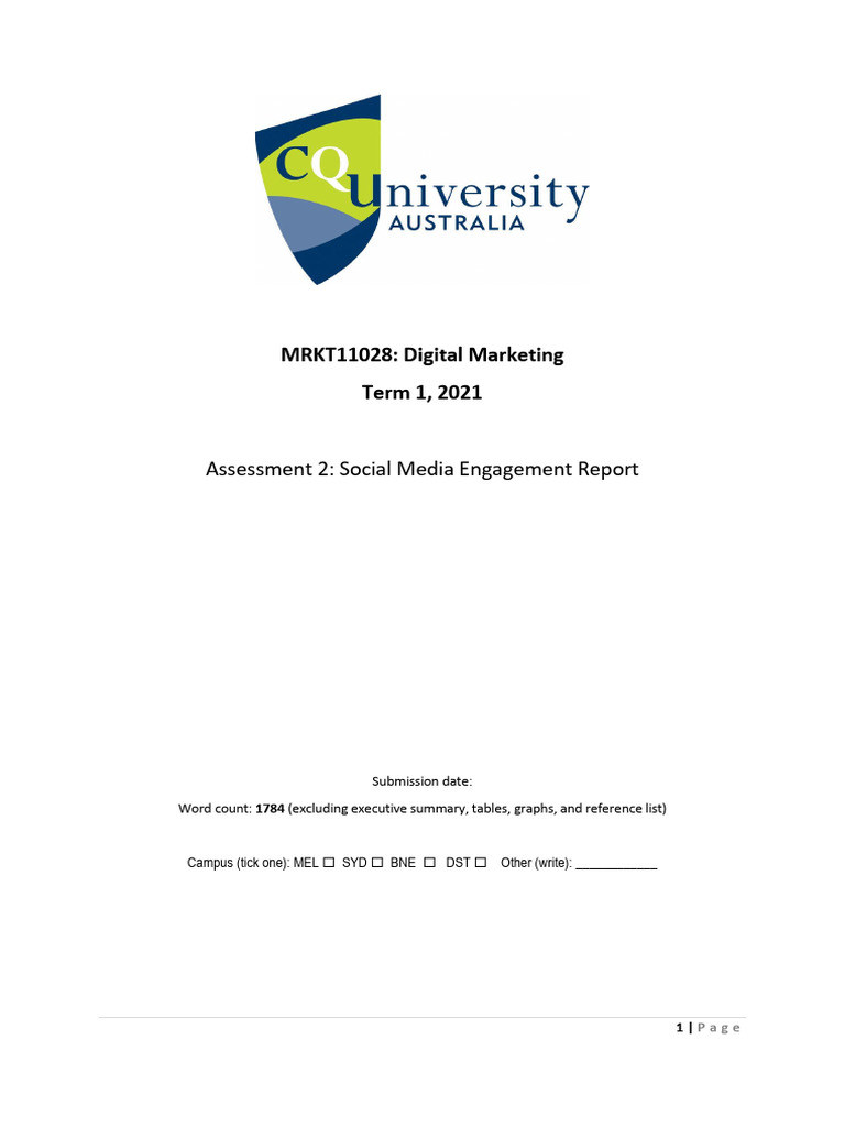 A2 - Social Media Engagement Report - Exemplar | PDF