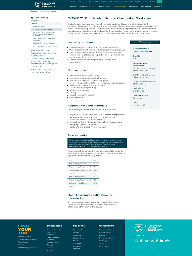 COMP 2131: Introduction To Computer Systems | PDF
