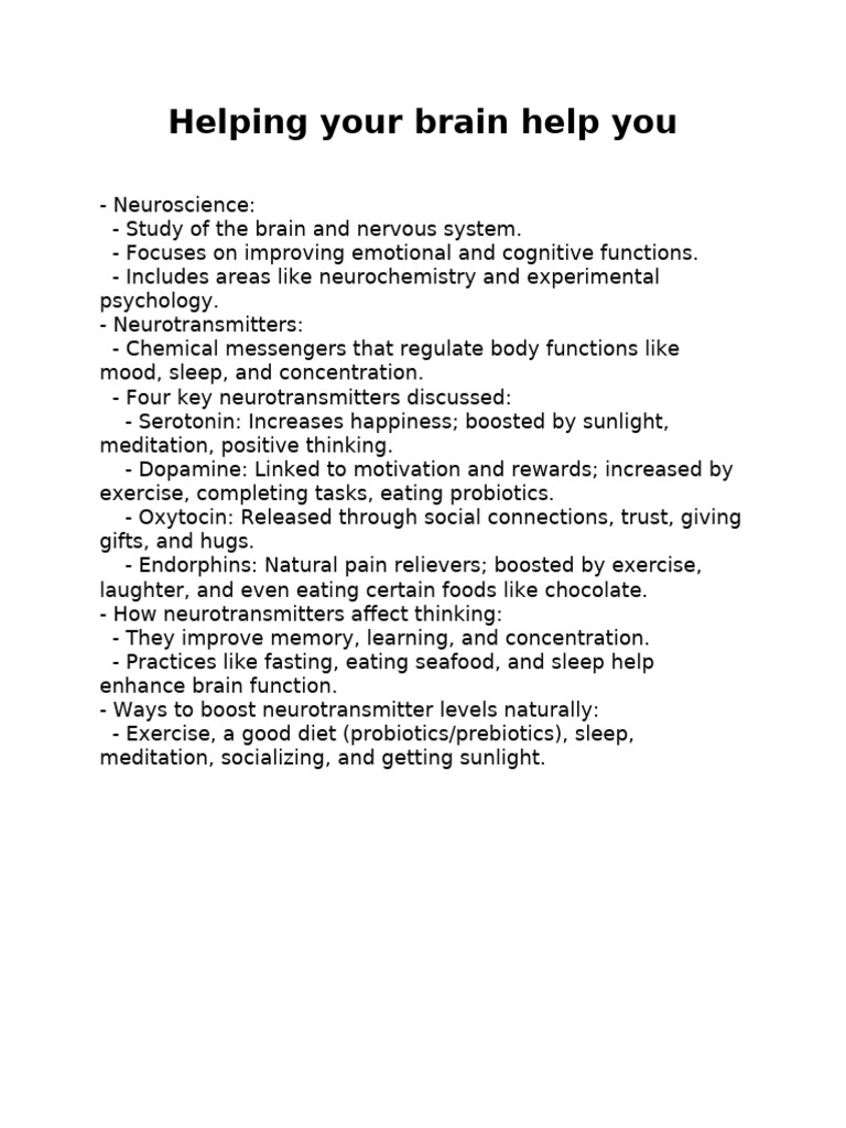 Helping Your Brain Help You | PDF