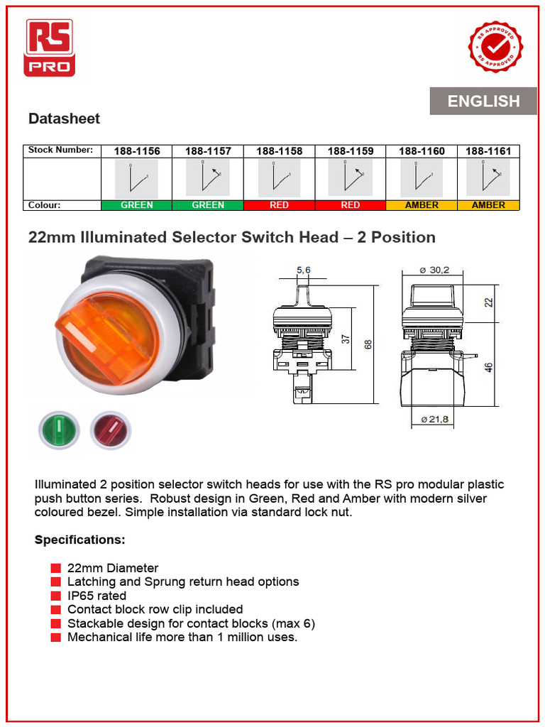 Selector 2 position green | PDF