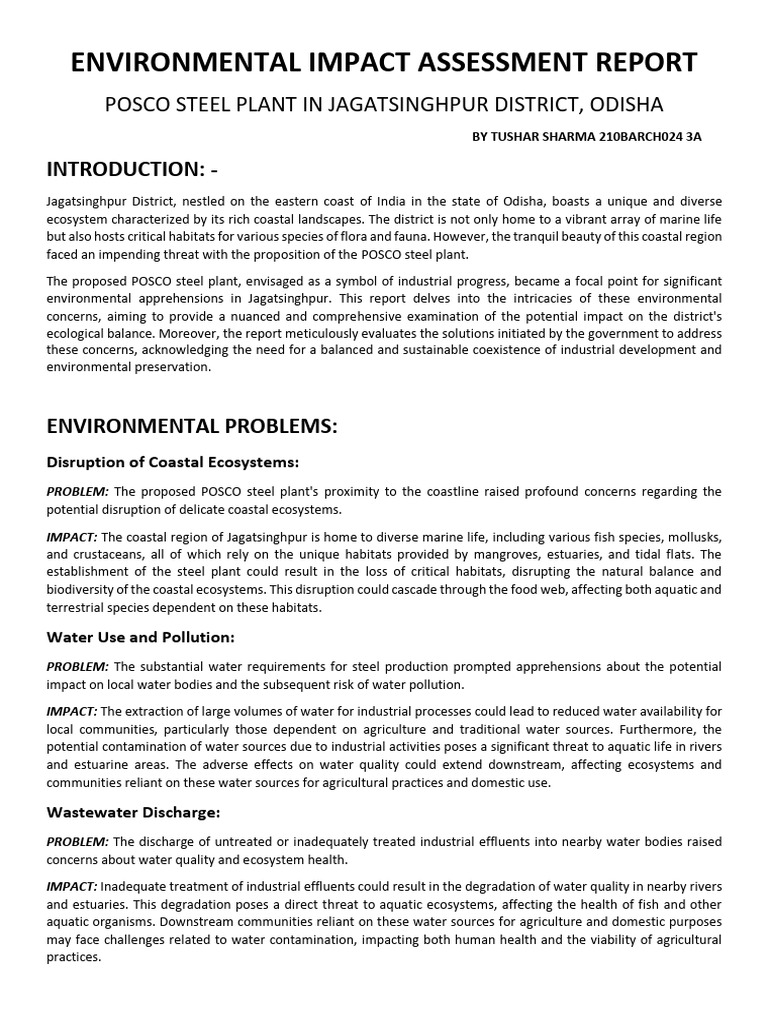 Environmental Impact Assessment Report | PDF