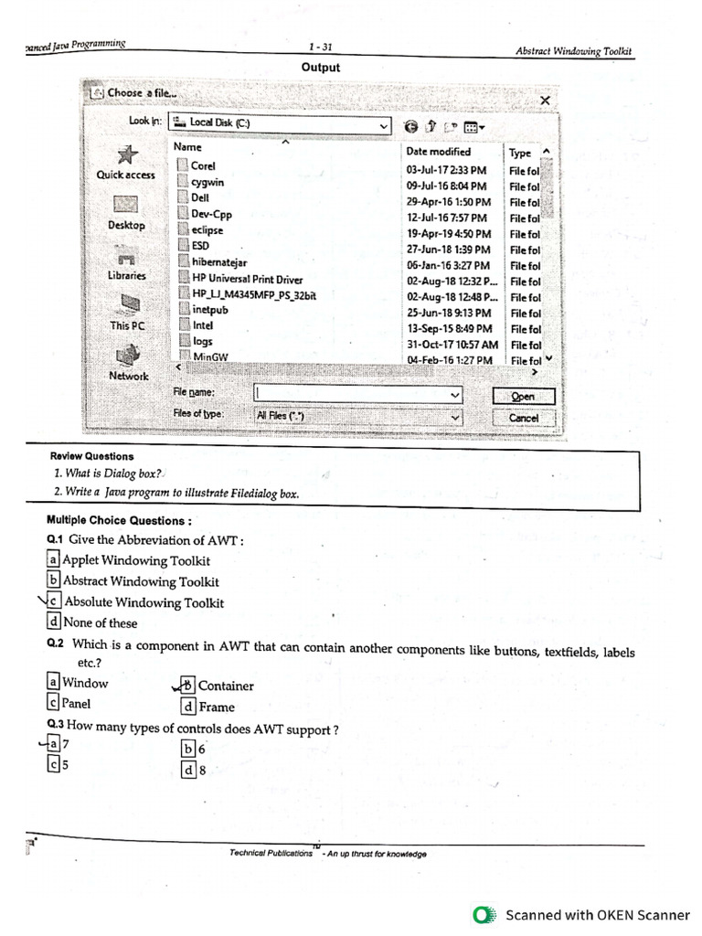 Unit 1 Awt MCQ Questions and Answers | PDF