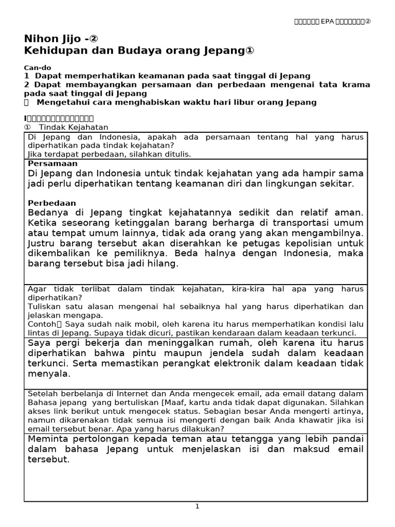 Tugas Nihon Jijo | PDF