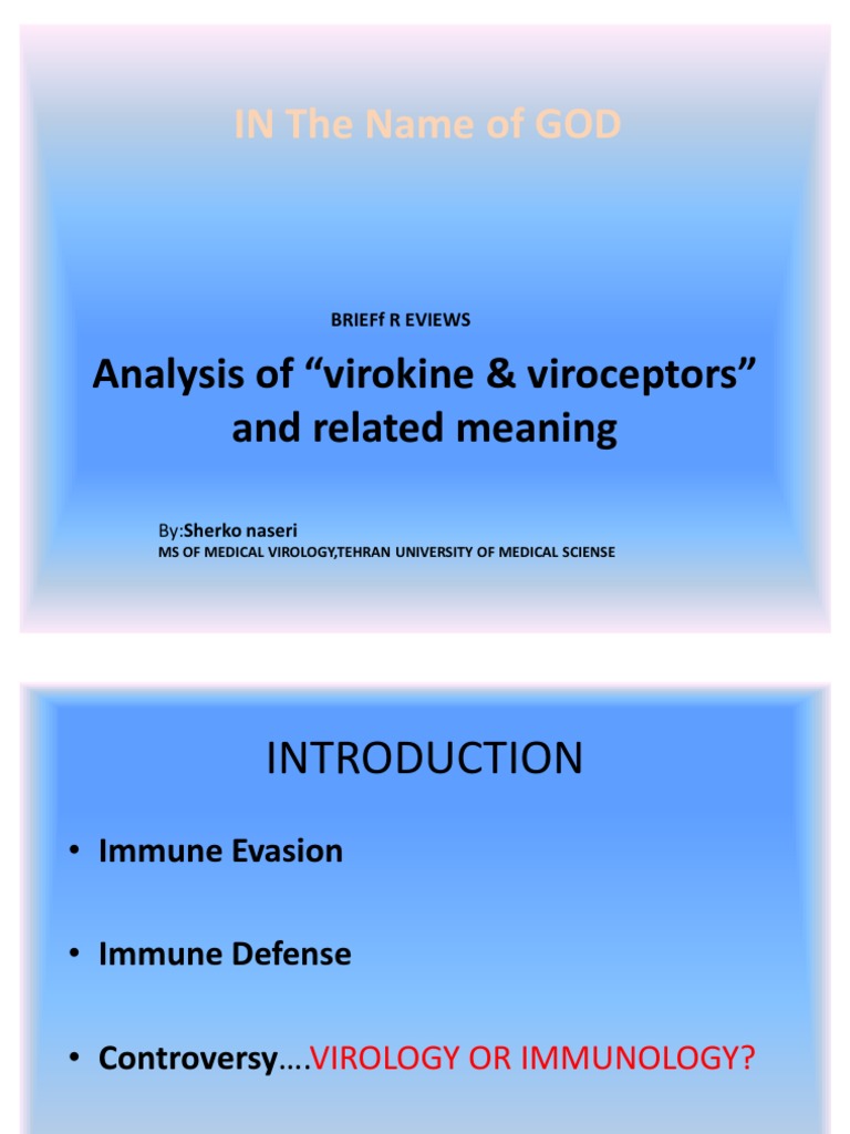 Analysis of "Virokine & Viroceptors" and Related Meaning | PDF