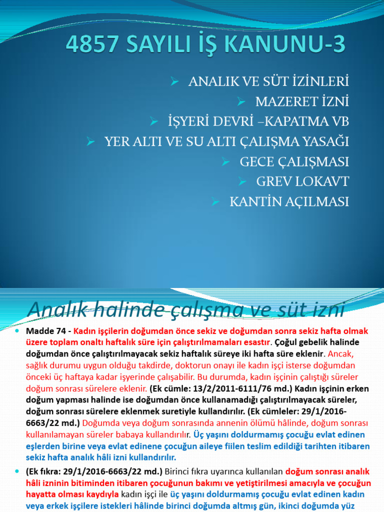 24.07.2024-4857 Sayili Kanun Ve Yönetmeli̇kleri̇-3 | PDF