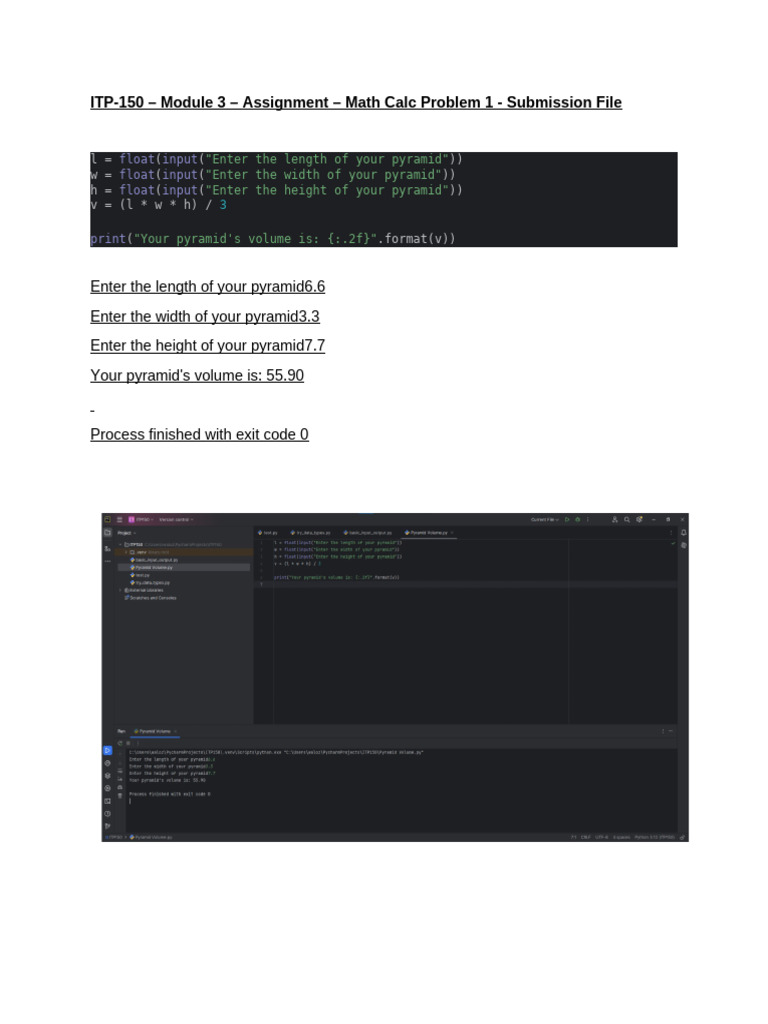 Python Intro Class Module 03 Assignment Math Calc Problem 1 Submission File Pdf