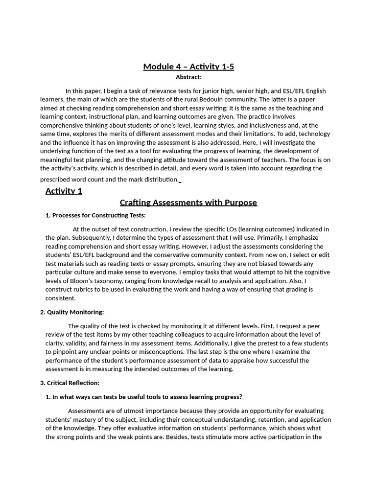 Module 4 Activity Booklet | PDF