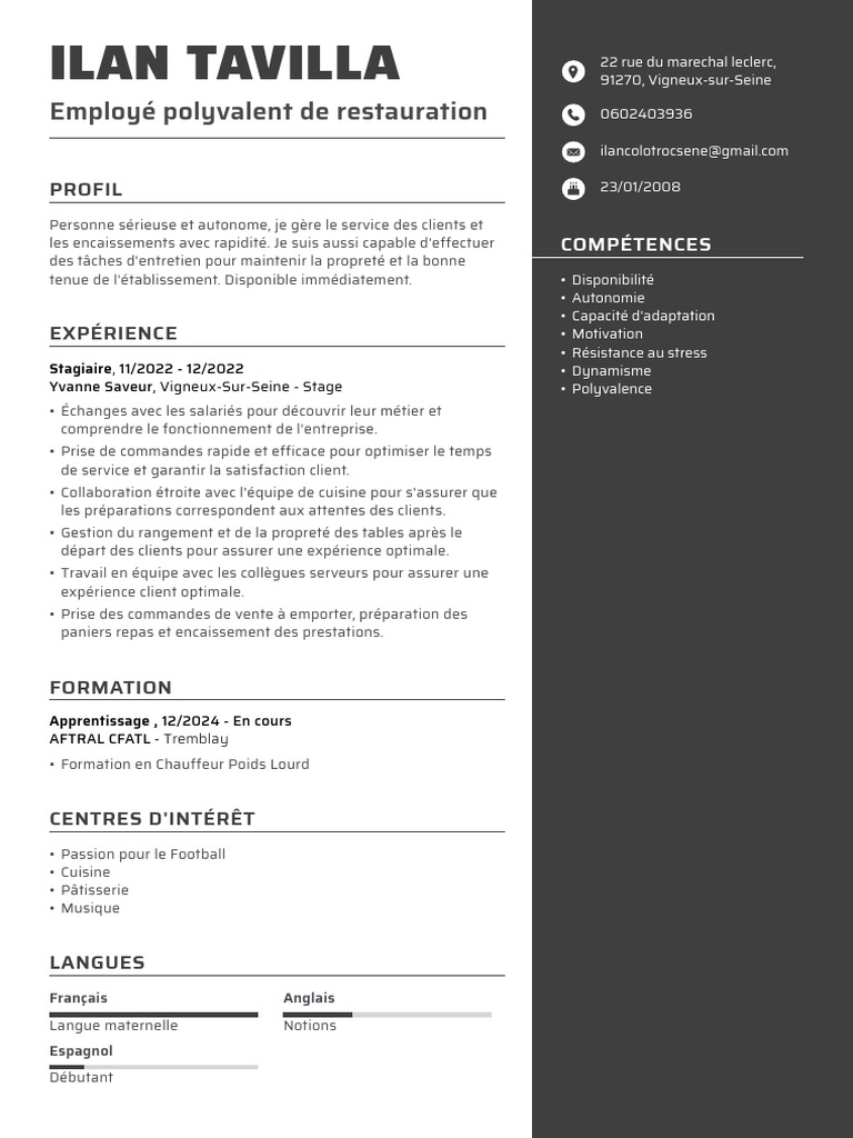 Ilan Tavilla CV Mcdo | PDF