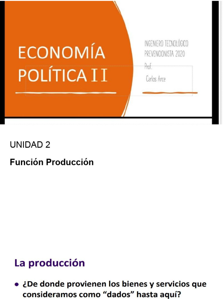 Unidad 2 - Parte 1 - Producción | PDF