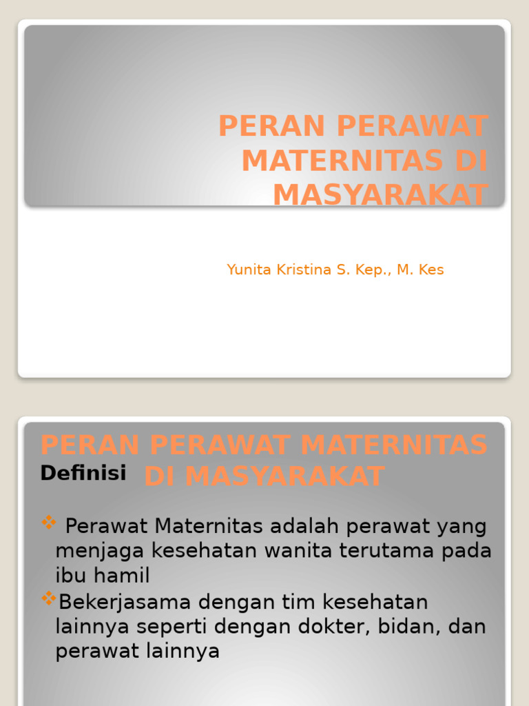 Peran Prawat Maternitas Di Masy. | PDF