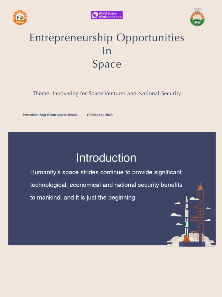 Space Entrepreneurship Opportunities | PDF | Satellite | Nasa