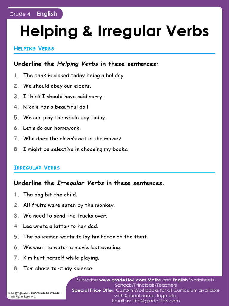 Helping & Irregular Verb | PDF
