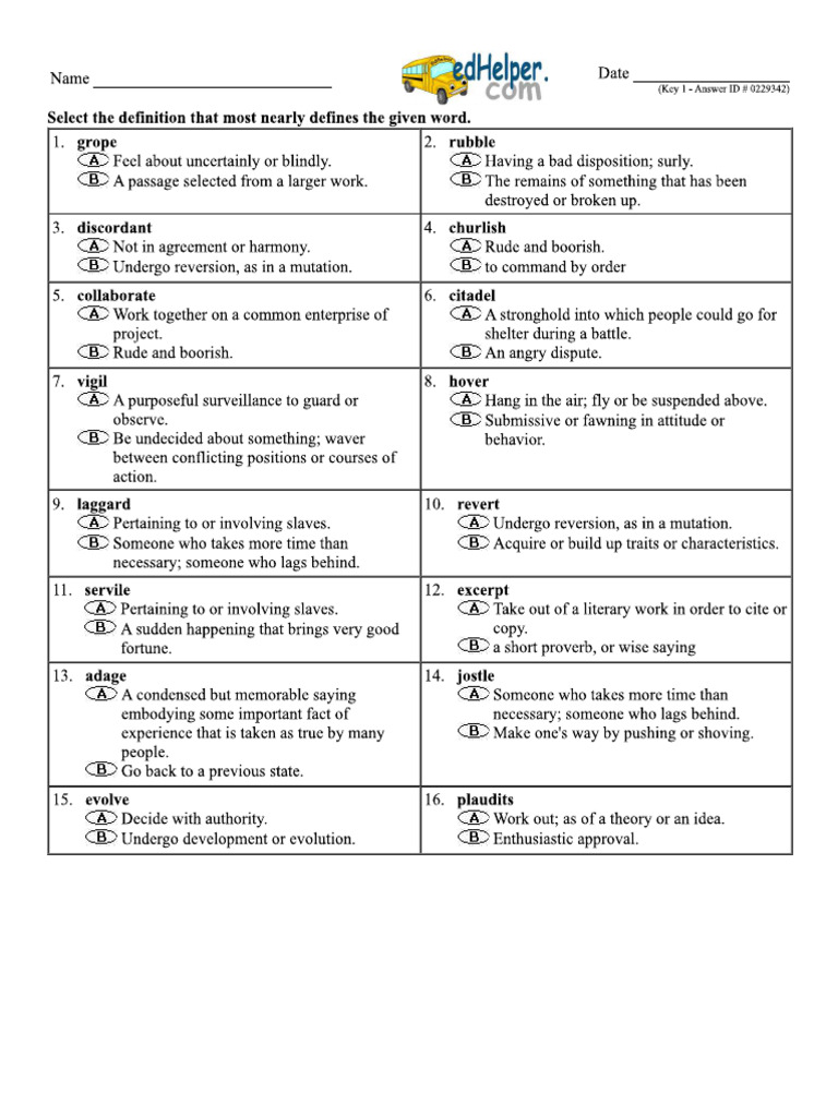 Mixed Review Unit 1 | PDF