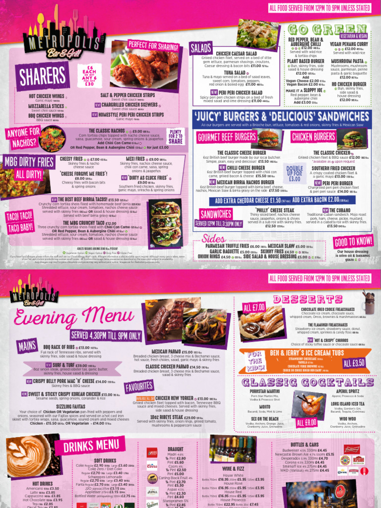 Metropolis-Menu 2 | PDF