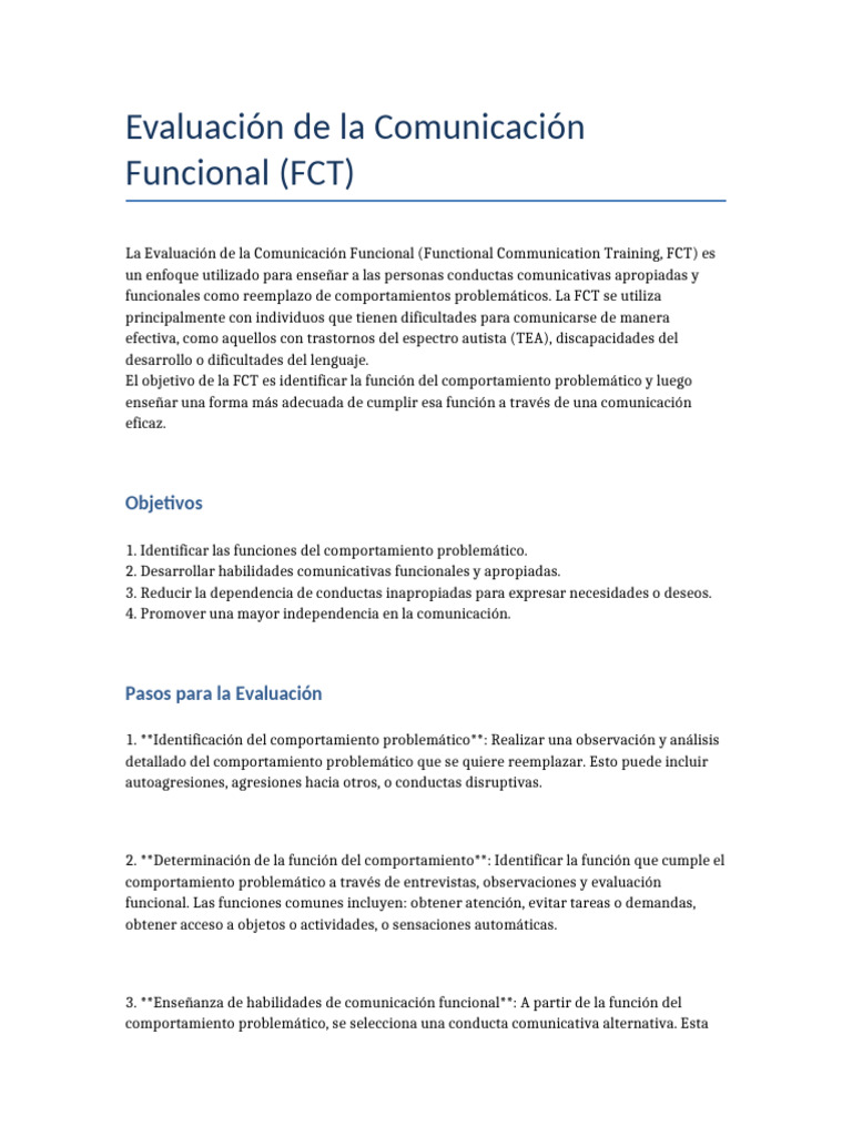 Evaluacion_Comunicacion_Funcional_FCT | PDF
