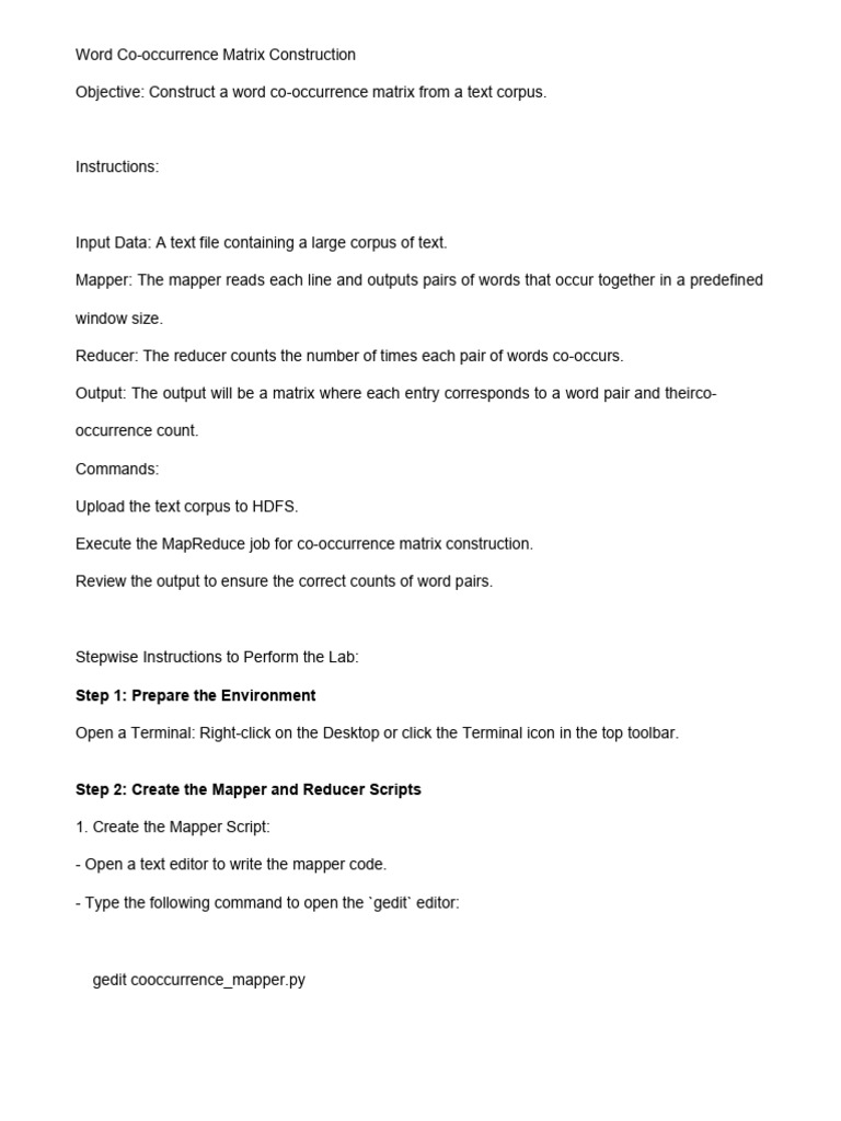 Word - Cooccurrence - Matrix - Manual Customised | PDF
