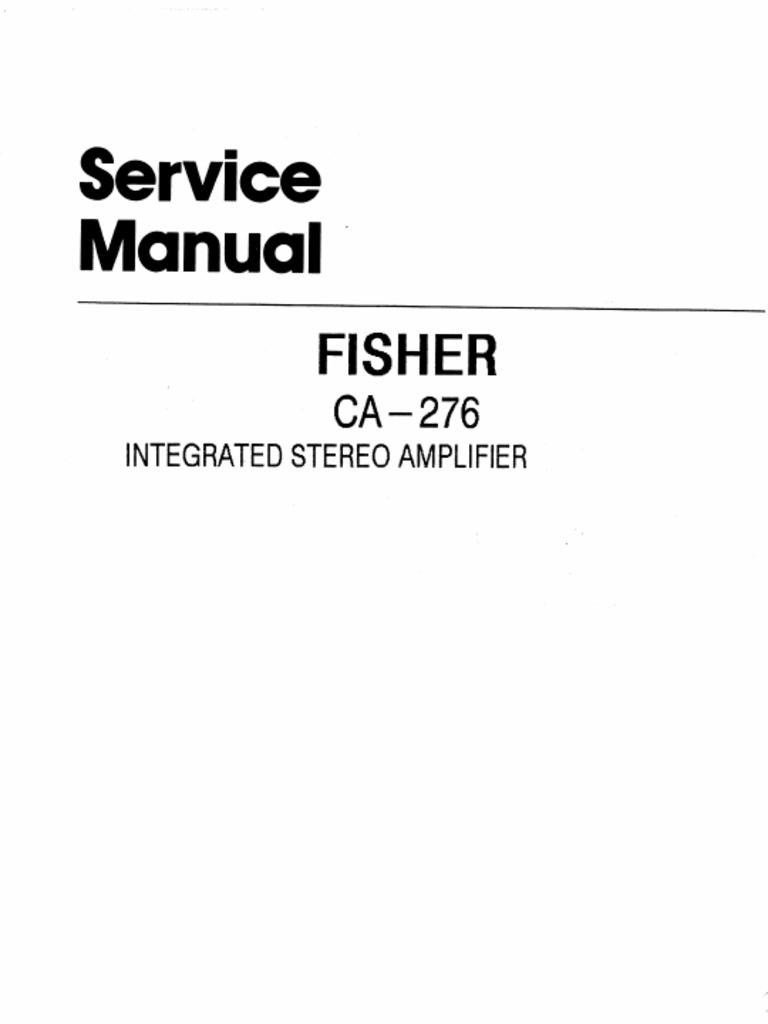 Fisher CA-276 | PDF