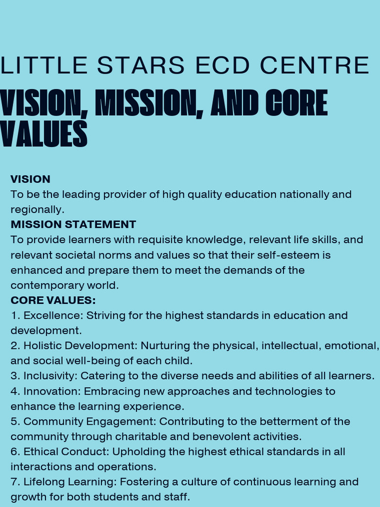 Vision, Mission, and CORE Values - 2 | PDF