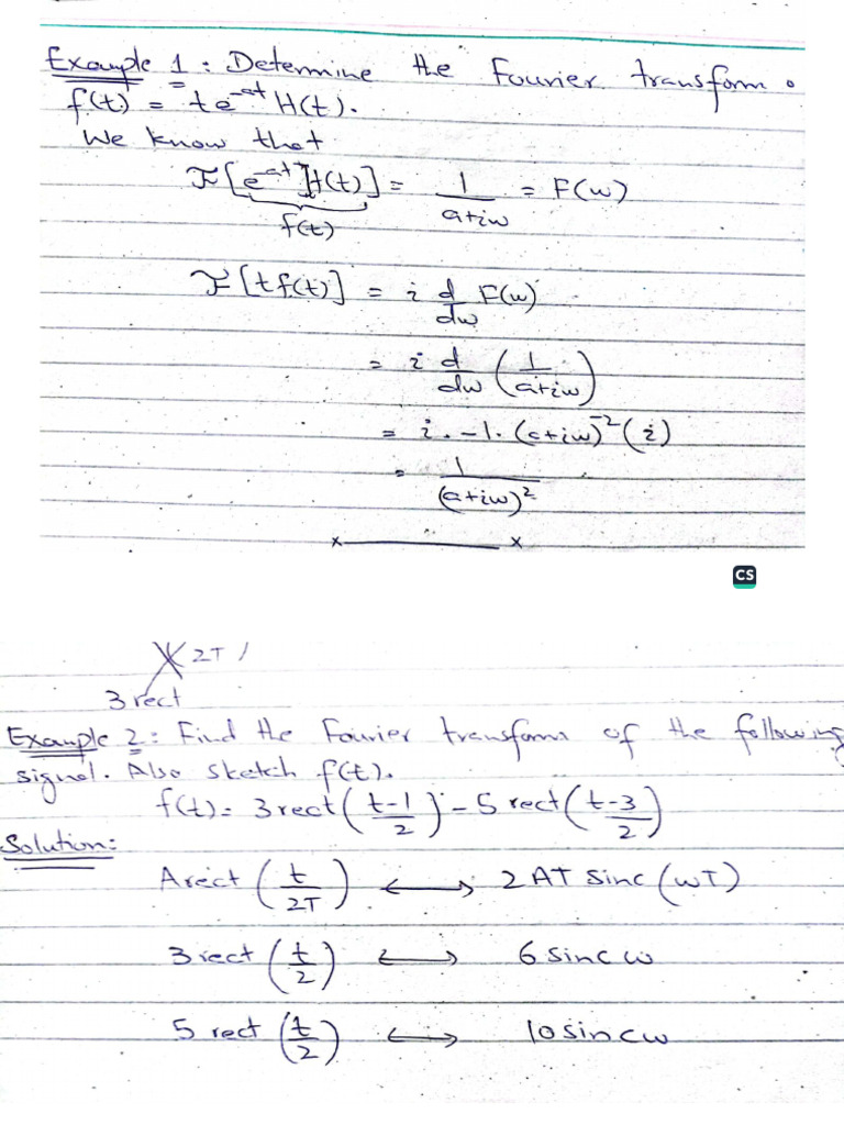 29.1) Solved Examples of Fourier Transform 1 | PDF