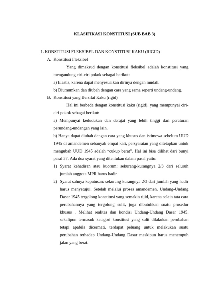 Klasifikasi Konstitusi Negara II | PDF