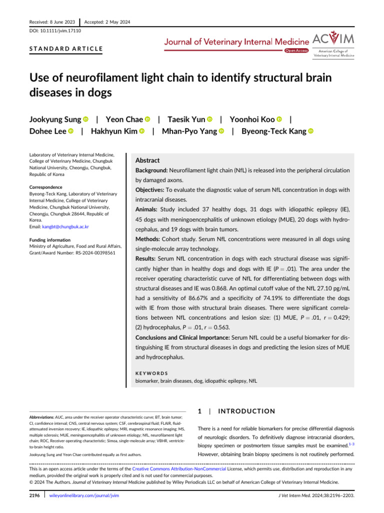 2024 Jookyung Sung - Use of Neurofilament Light Chain To Identify Struc (Retrieved - 2024-08-14 ...