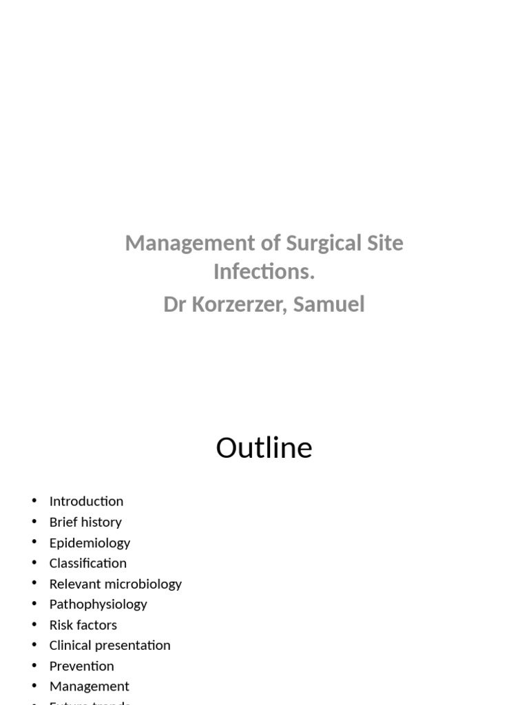 Surgical Site Infection C | PDF
