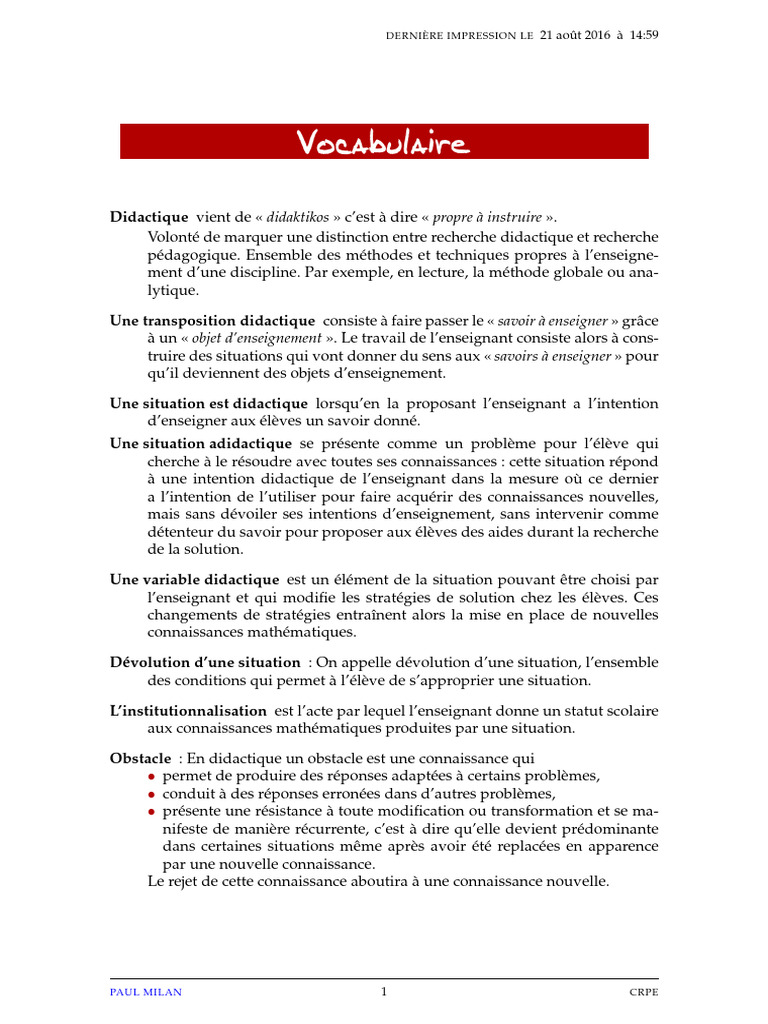 00 Crpe Dida Vocabulaire | PDF