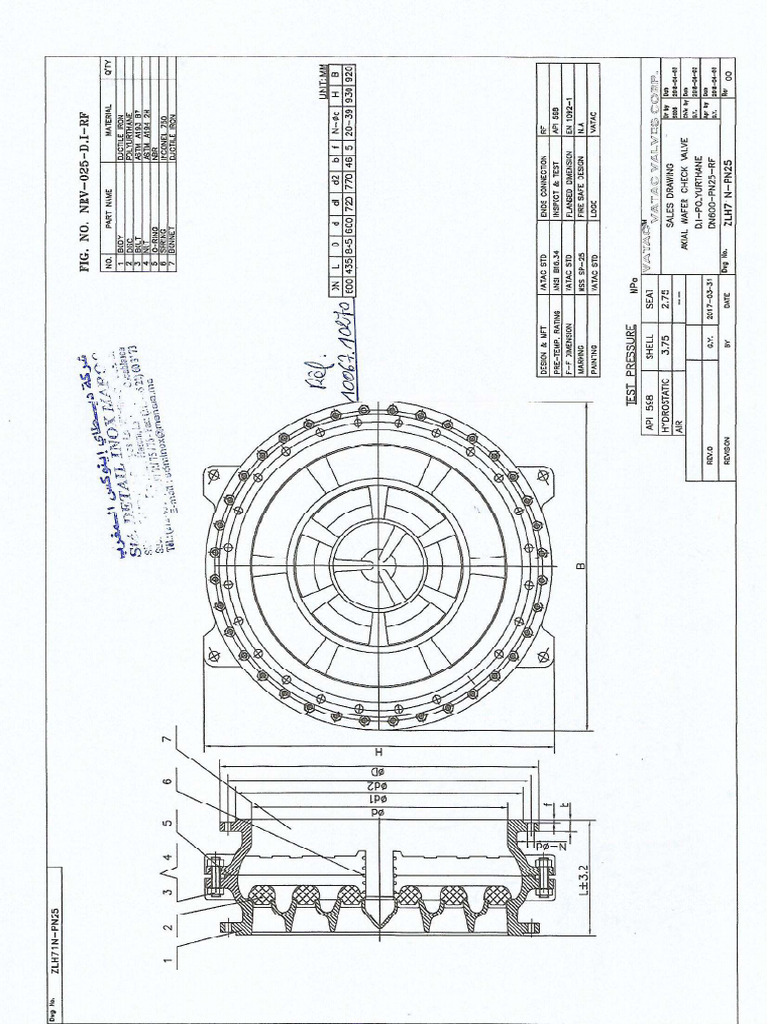 Fiche Technique CLAPET CLASAR DN600 PN25 (DETAIL INOX MAROC - CA #37682-18) | PDF