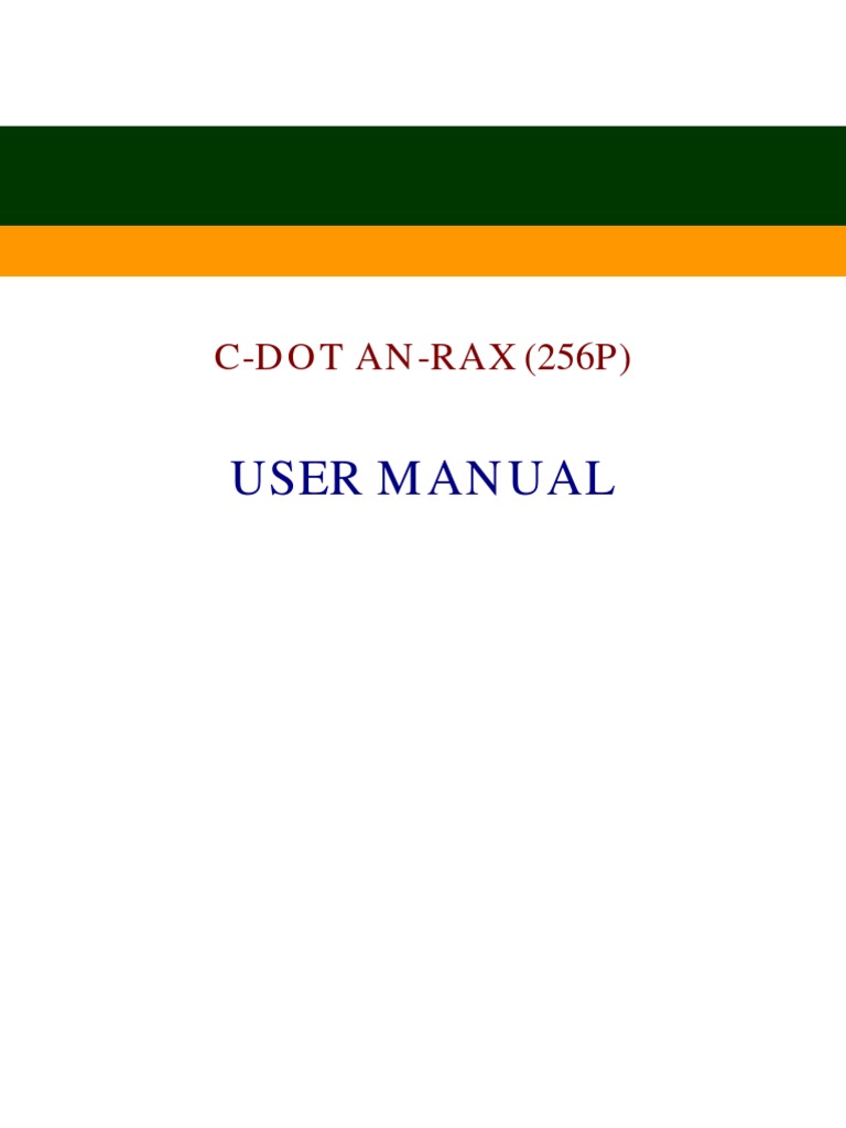 User Manual: C-DOT AN-RAX (256P) | PDF
