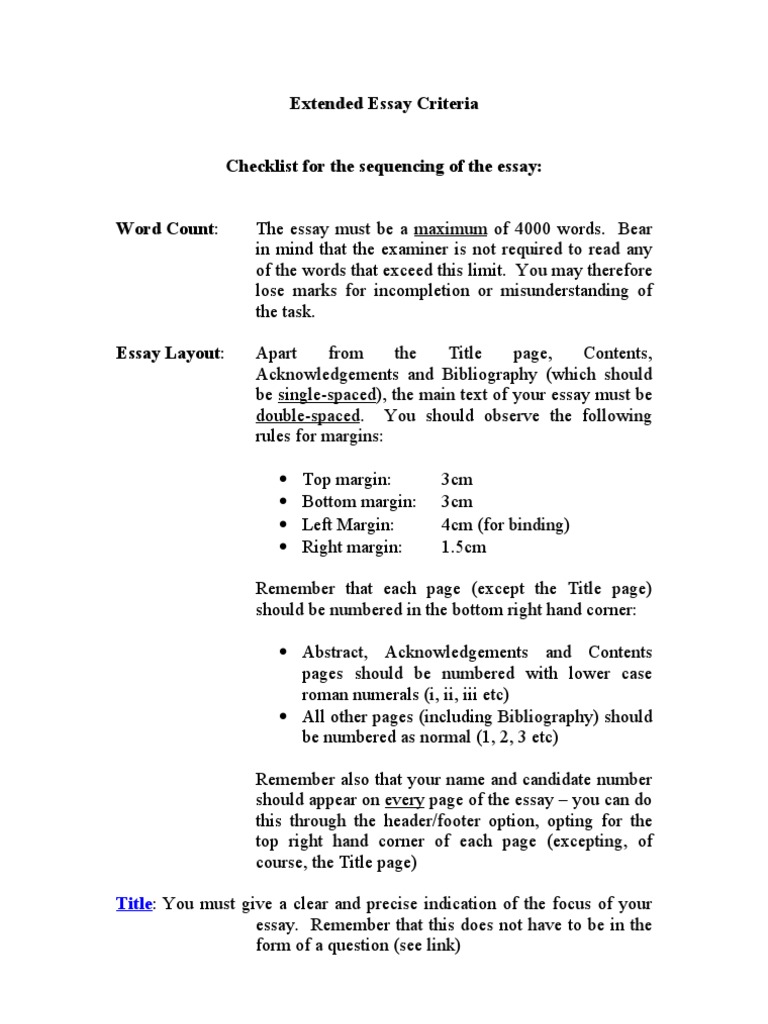 Extended Essay Criteria | Download Free PDF | Essays | Ellipsis